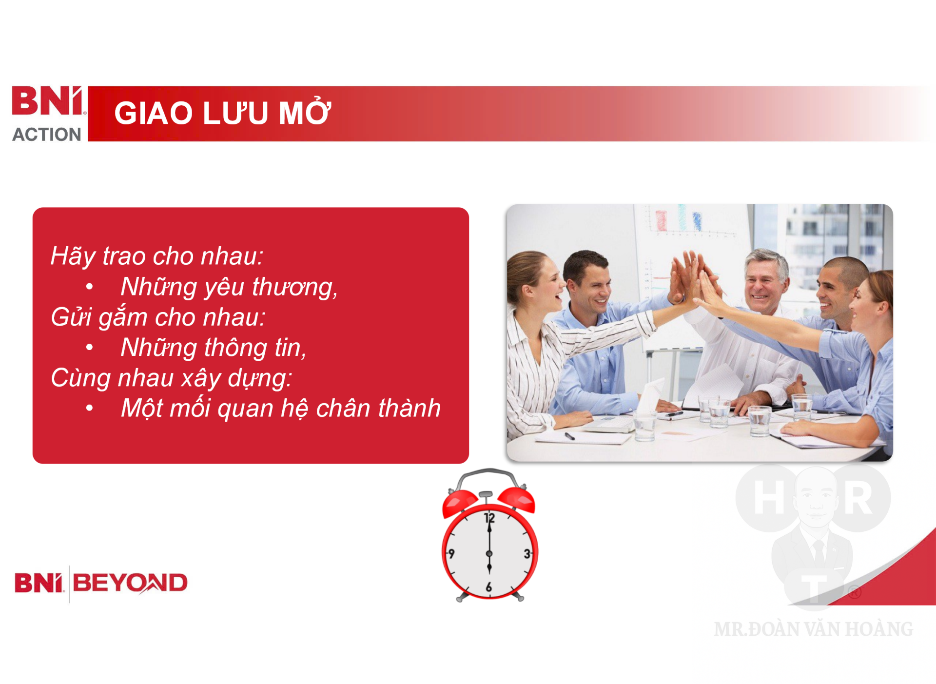 Giải thích chi tiết 20 bước buổi họp BNI - BNI Action Chapter